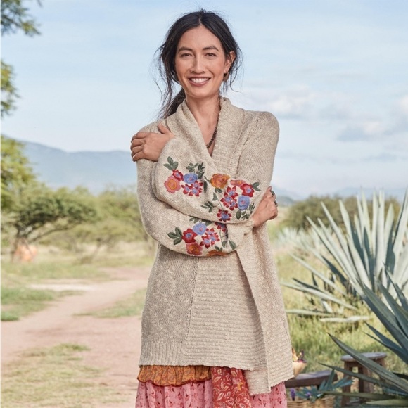 Sundance | Sweaters | Sundance Catalog Josefina Floral Embroidered Open ...